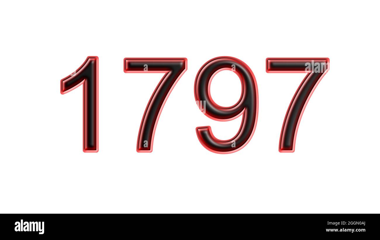 red 1797 number 3d effect white background Stock Photo - Alamy