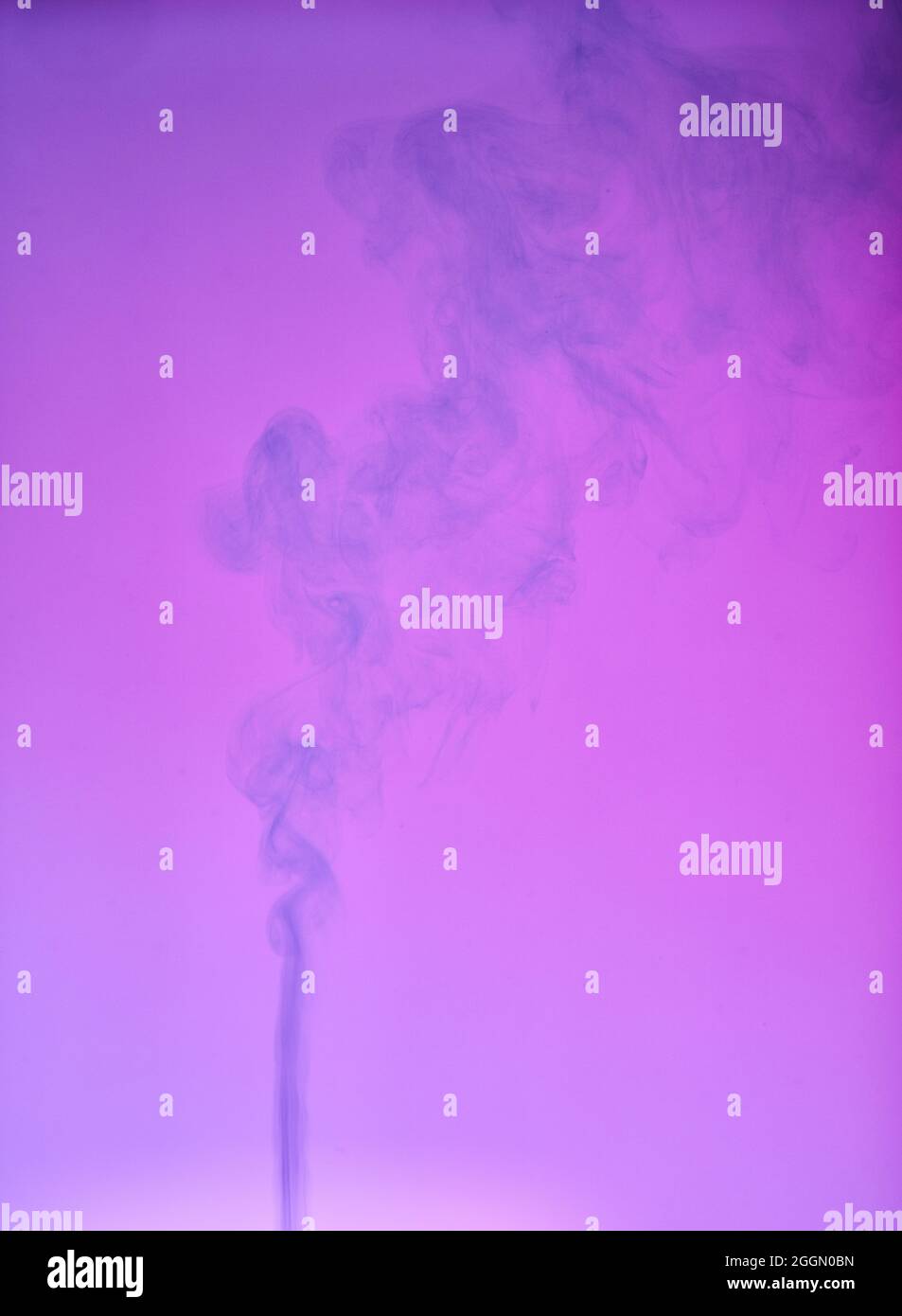 Smoke rising from diffuser with red blue purple neon gradient light ...