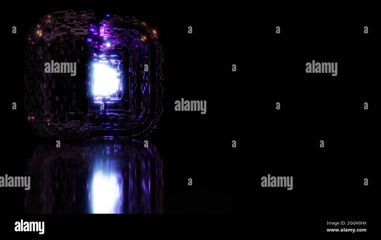 4K UHD 3D illustration of shiny cube Stock Photo - Alamy