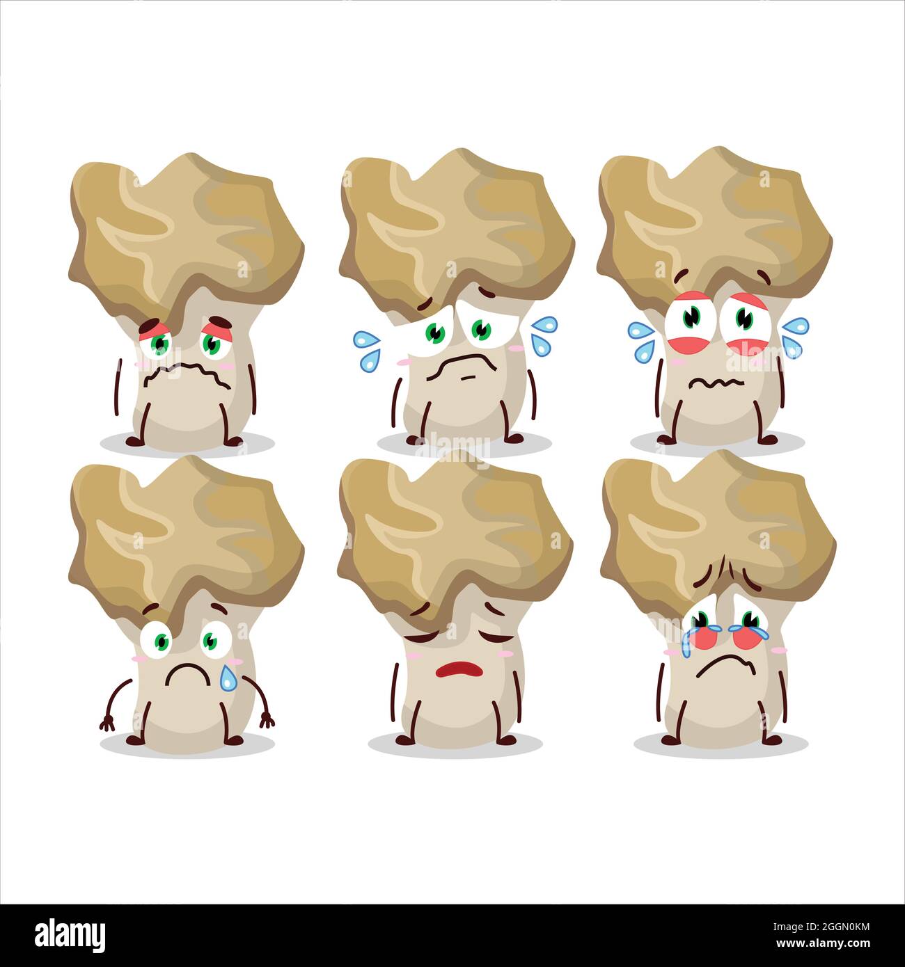 Hedgehog mushroom cartoon character with sad expression. Vector ...