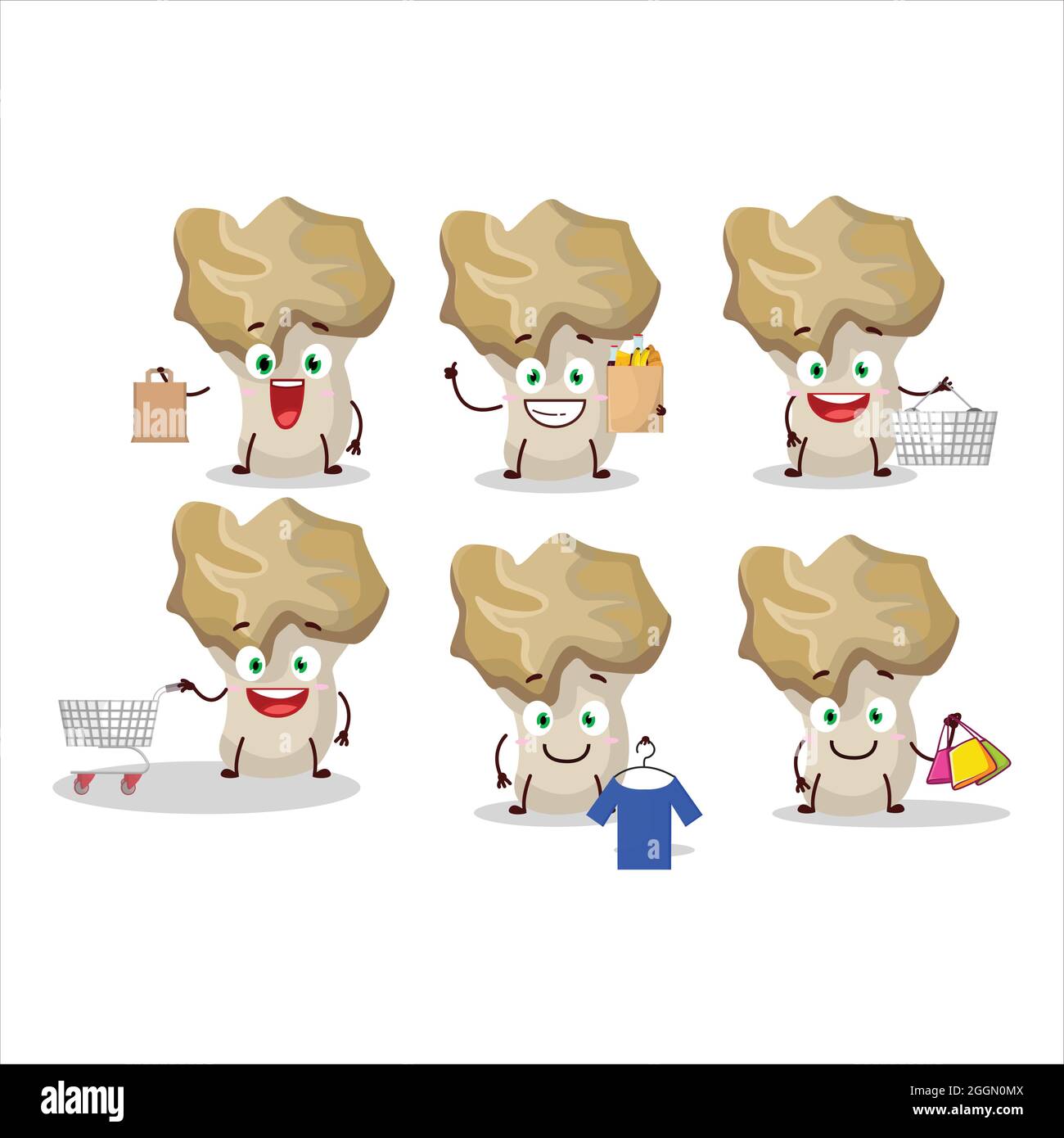 A Rich hedgehog mushroom mascot design style going shopping. Vector ...