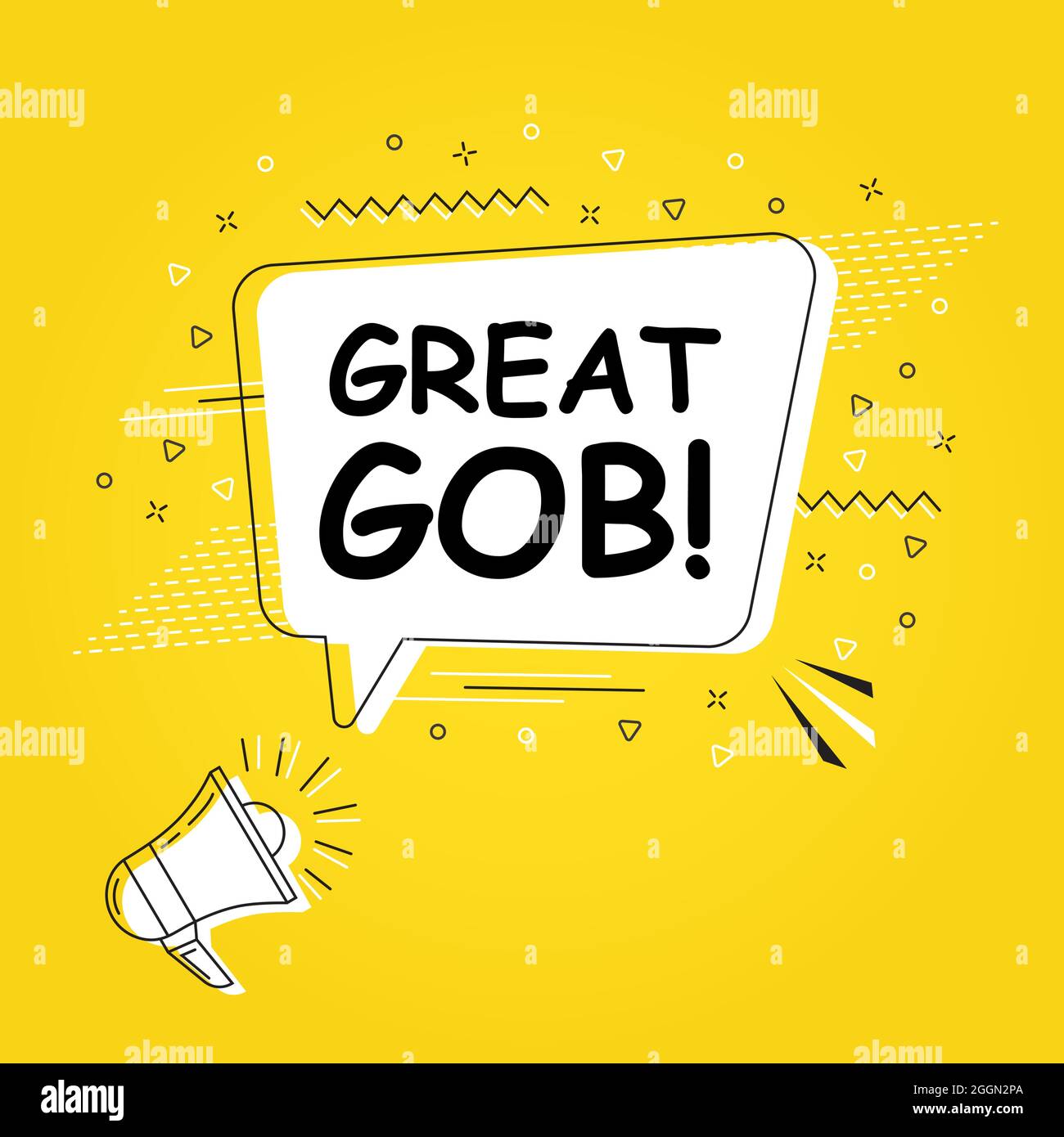 Great gob in bubble vector on bright yellow background. Comic speech ...