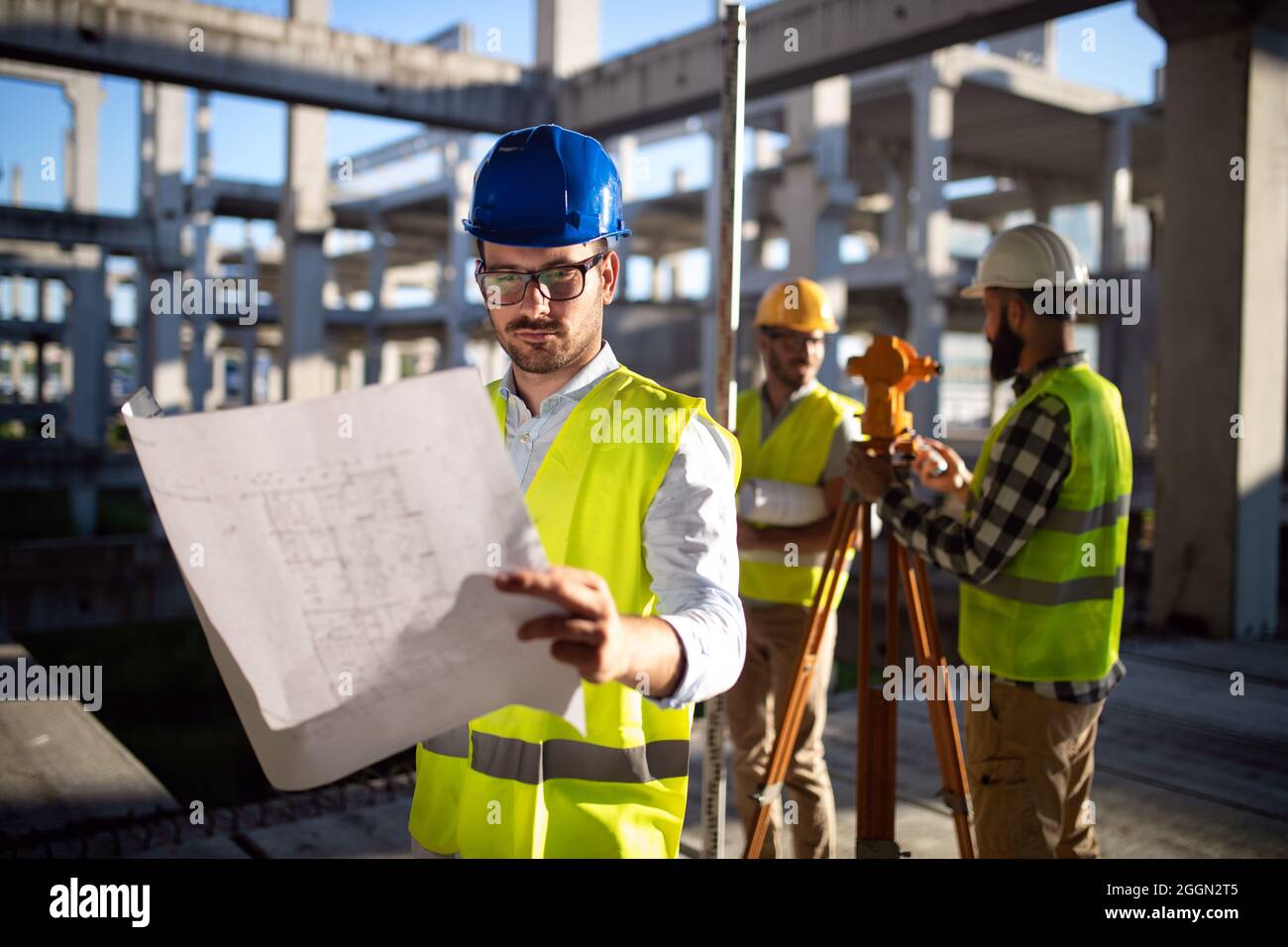 Business building teamwork people concept. Group of engineer with ...