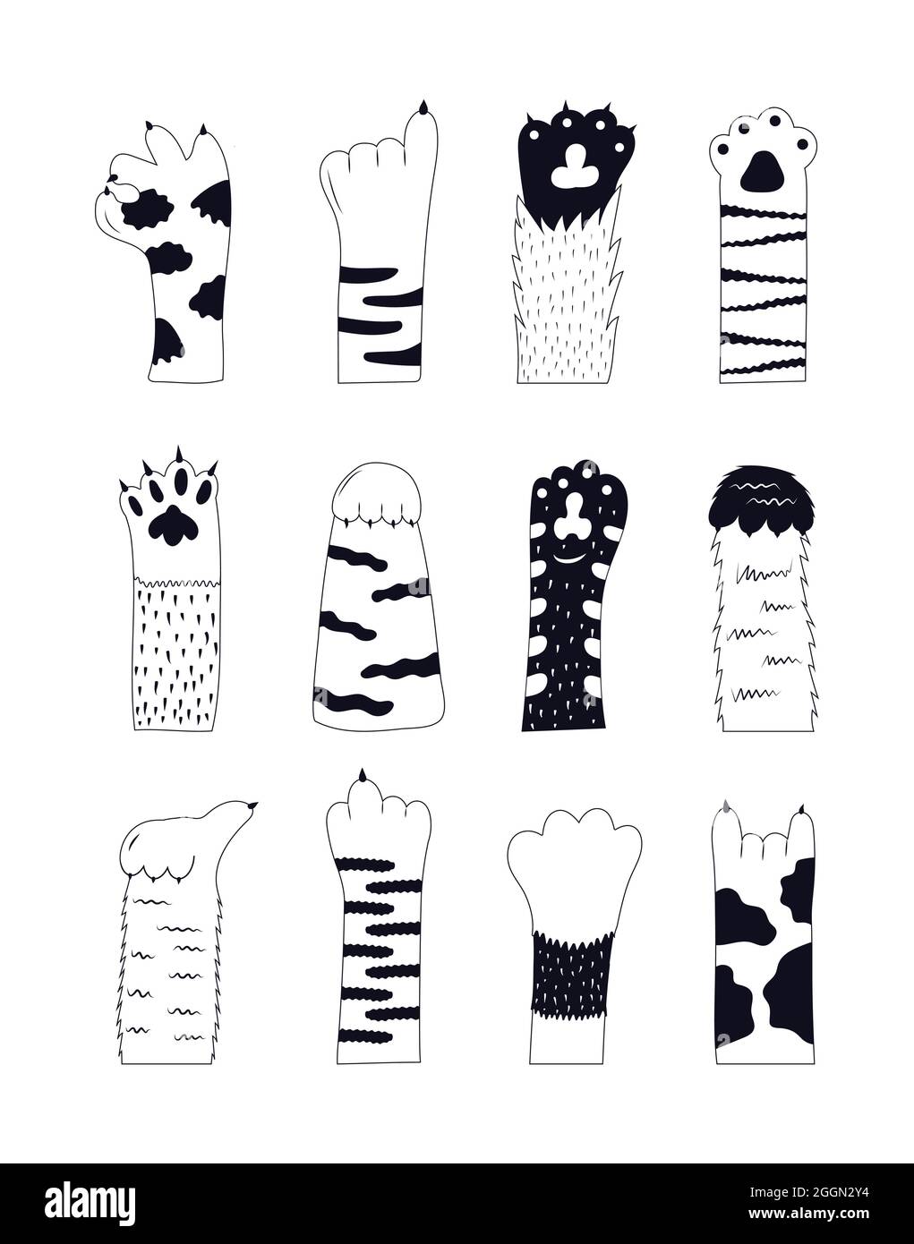 Kitten feet Stock Vector Images - Alamy