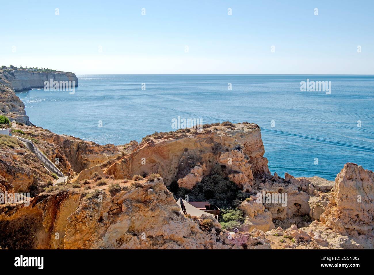 Rock formations of the Algar Seco, nature site of Carvoeiro, Lagoa ...