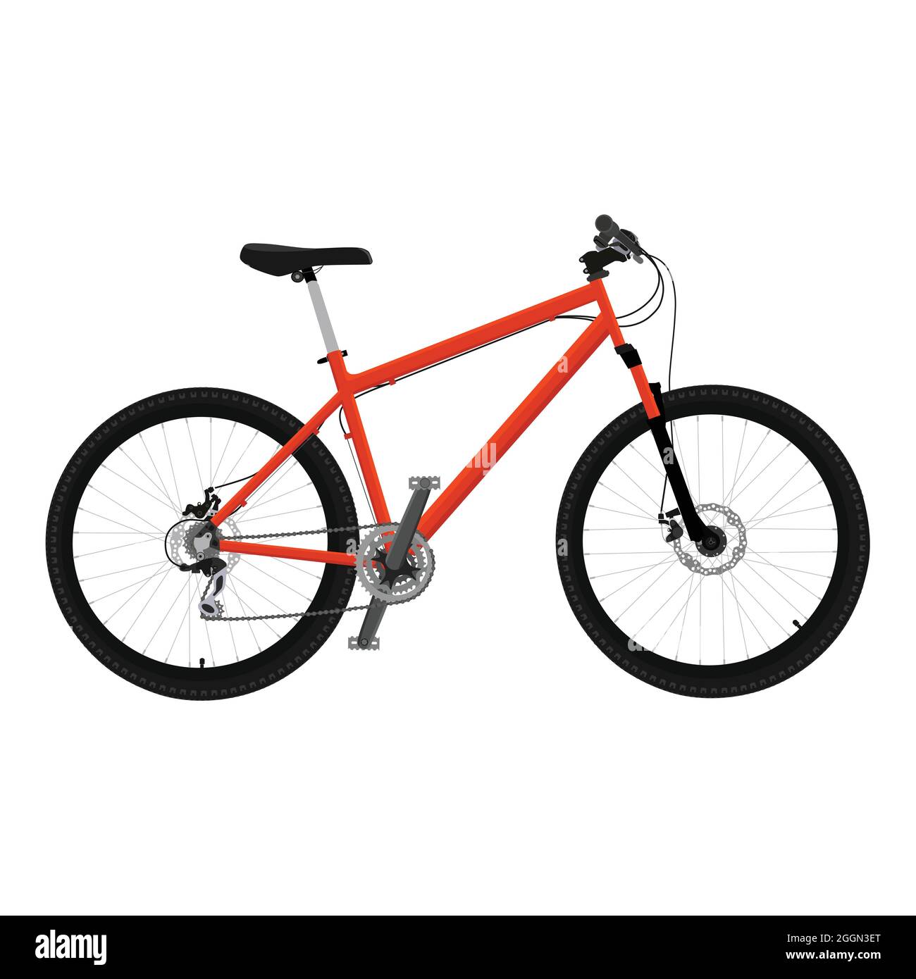 Orange mountainbike bicycle with thick offroad tyres. Cycling sport ...