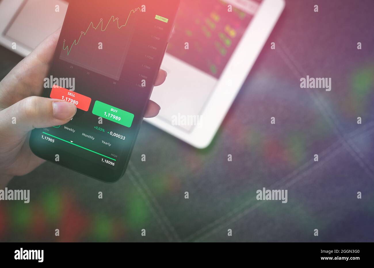 Investment stock broker and profit analysis. Stock trading graph chart ...