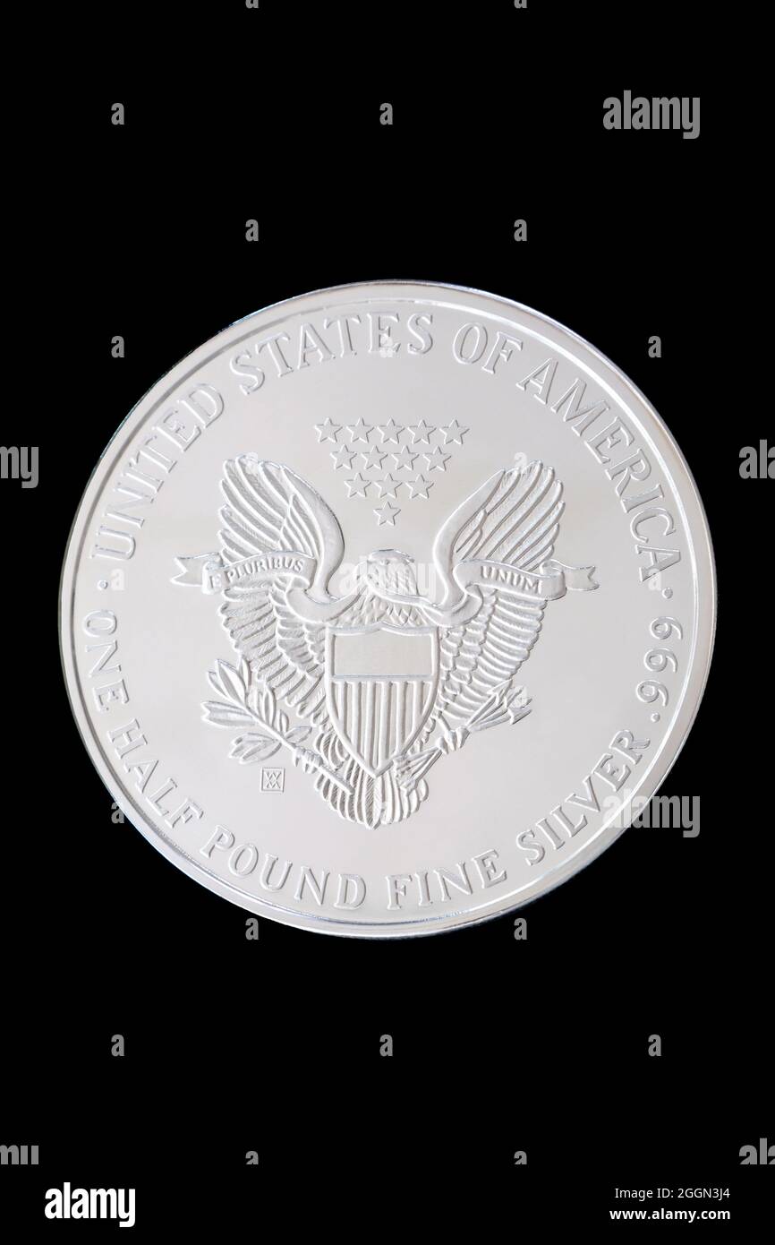 The reverse side of American silver coin Stock Photo - Alamy