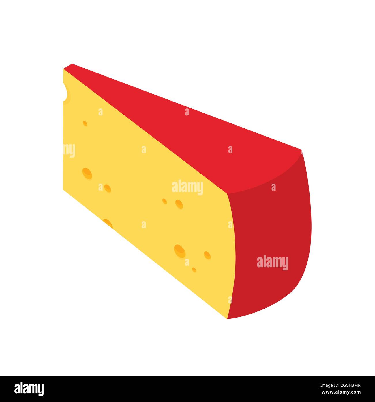 Edam cheese wedge isolated on white background. Isometric view. Vector ...