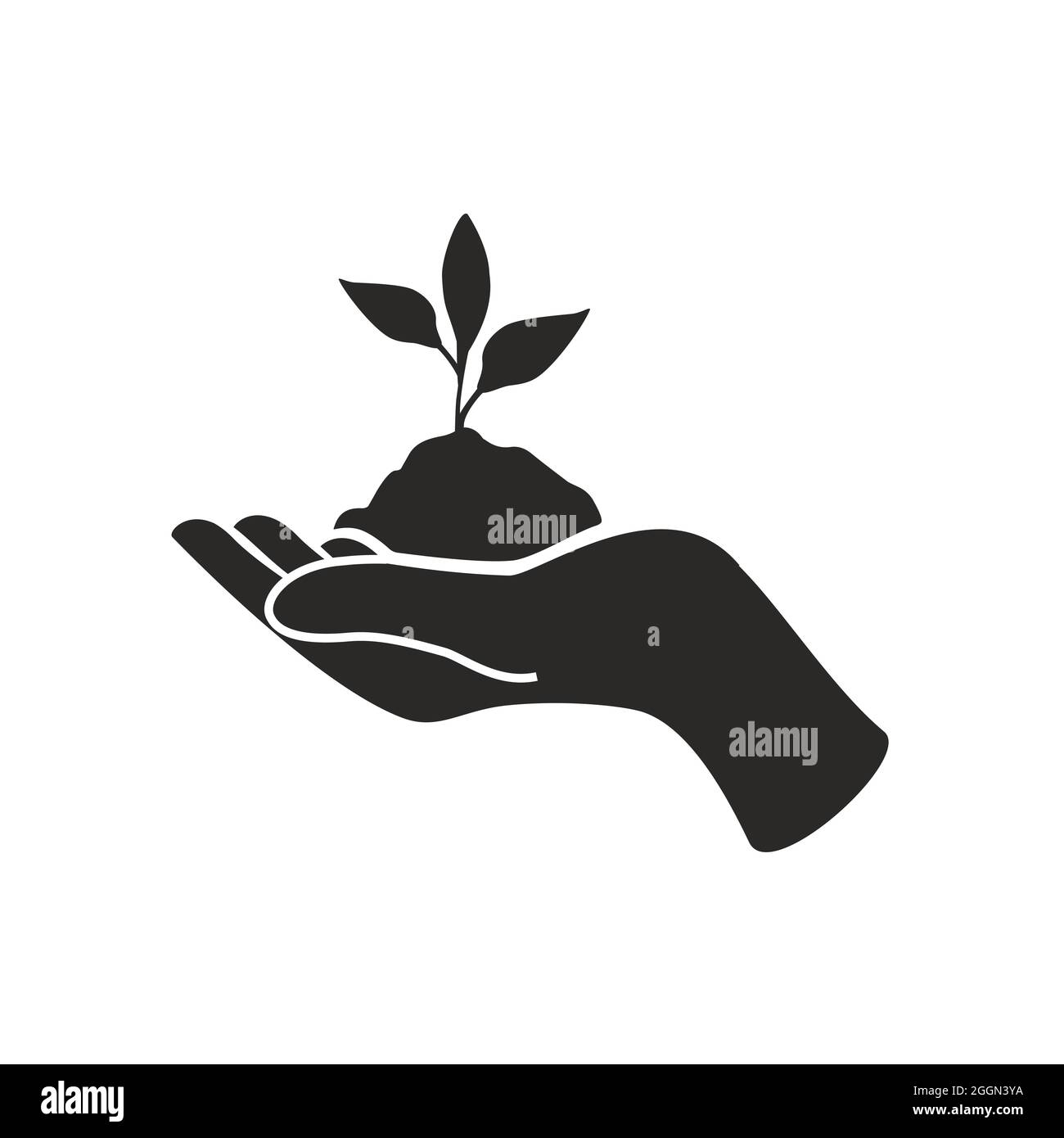 Vector icon plant in hand isolated on white background Stock Vector ...