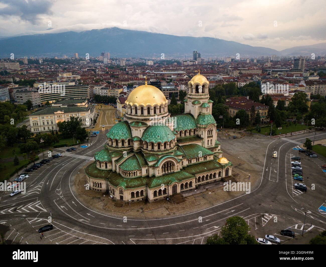 Cathedral Saint Aleksandar Nevski in the daylight in Sofia, Bulgaria ...