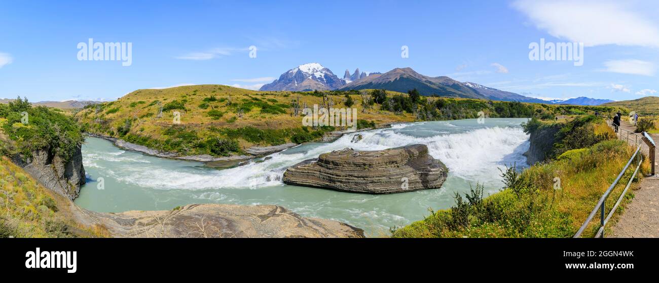 Cascada Rio Paine, waterfalls in the Torres del Paine National Park ...