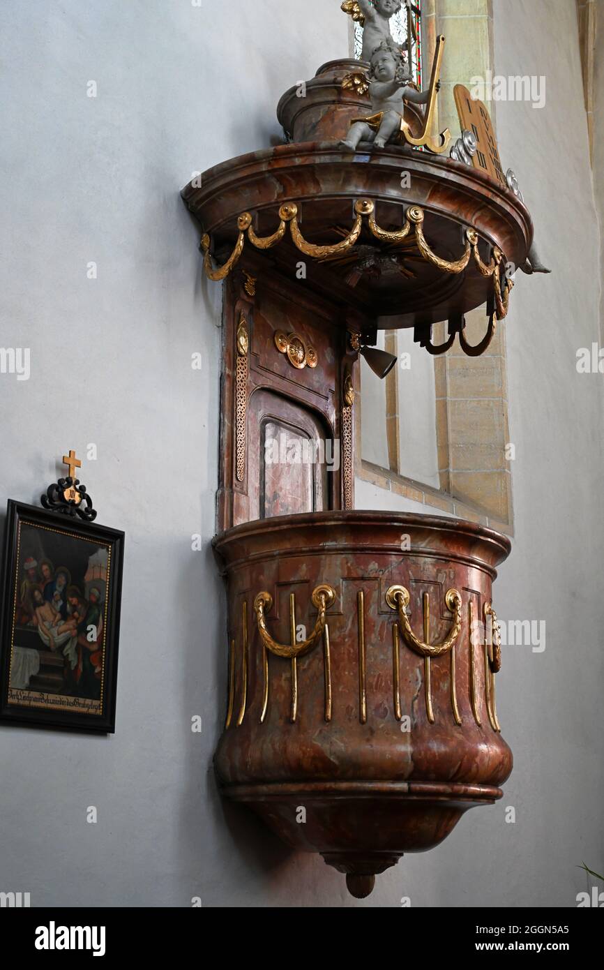 Vertical shot of a pulpit in a church Stock Photo - Alamy