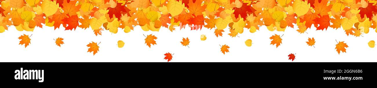 Autumn web banner with falling maple leaves Stock Vector Image & Art ...