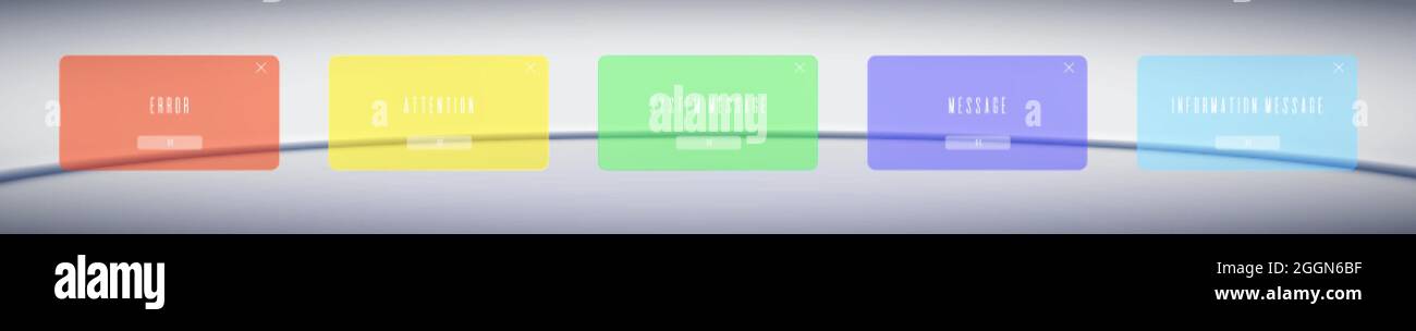Transparent system dialog box of glass. Information, attention and ...