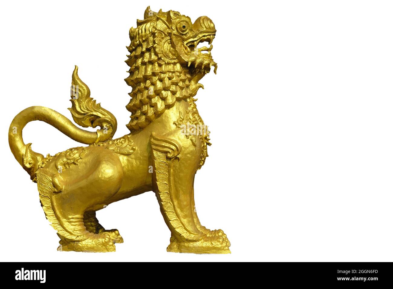 A lion temple protector. This sculpture made of bricks and lime and ...