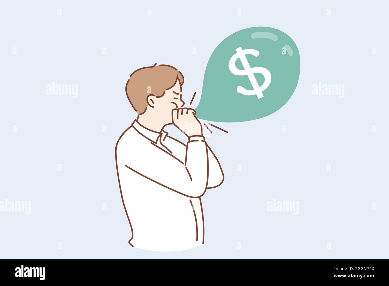 Making money, Profit, financial success concept. Young man worker ...