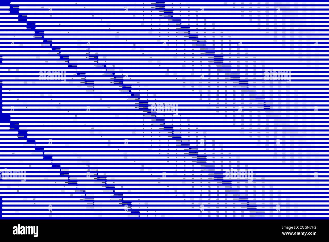 Illustration with strip geometry on blue background. Abstract line art ...