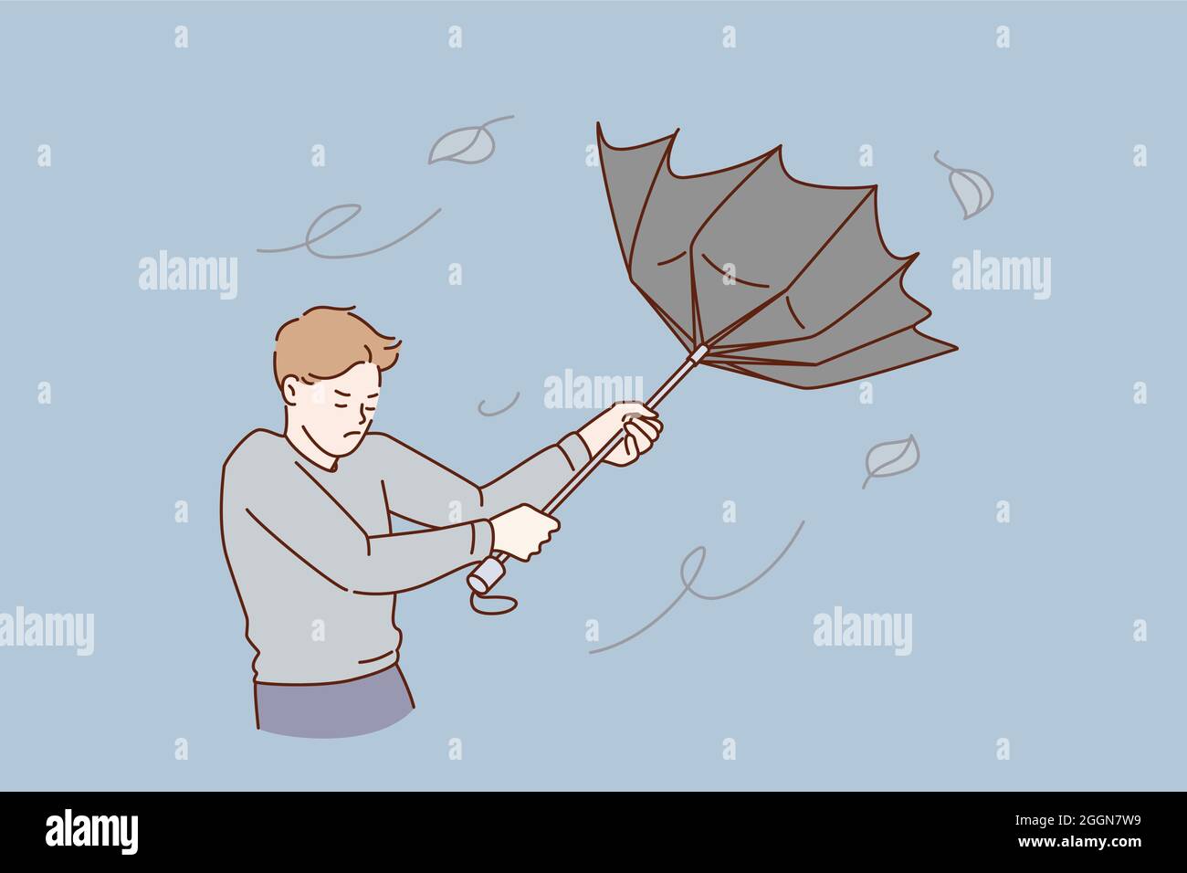 Windy day people Stock Vector Images - Alamy