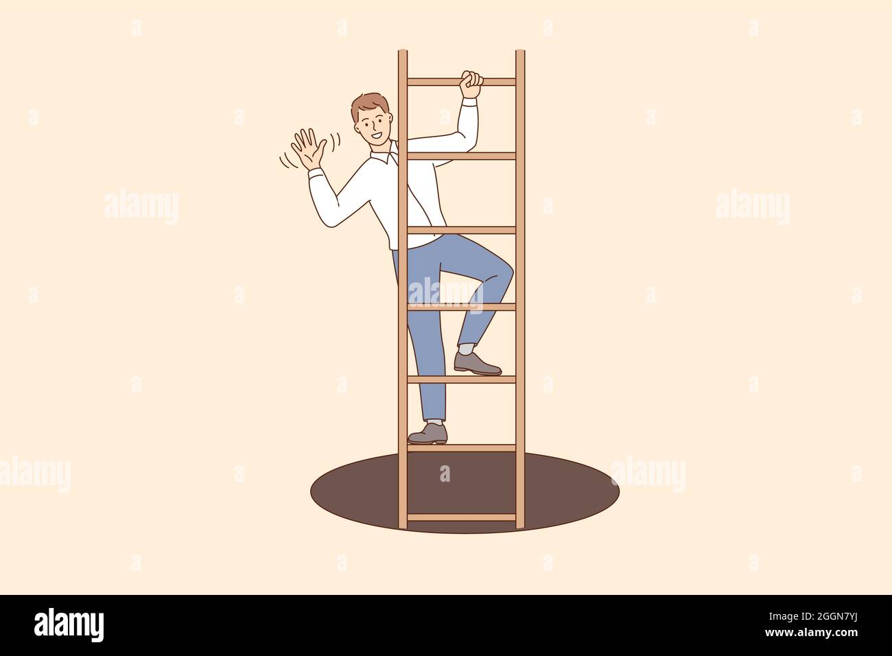 Business success and development concept. Young smiling businessman ...