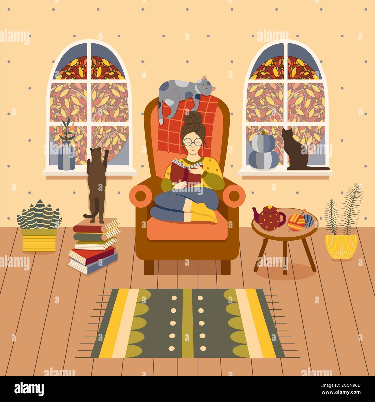 Reading armchair Stock Vector Images - Alamy