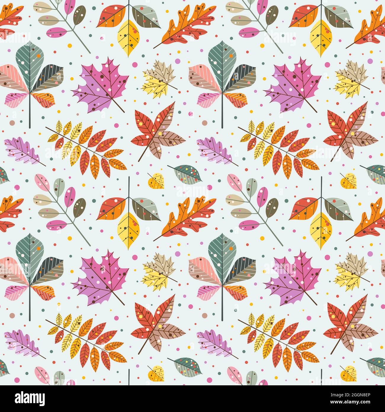 Autumn Tree Leaves and Fall Foliage Pattern Stock Vector Image & Art ...