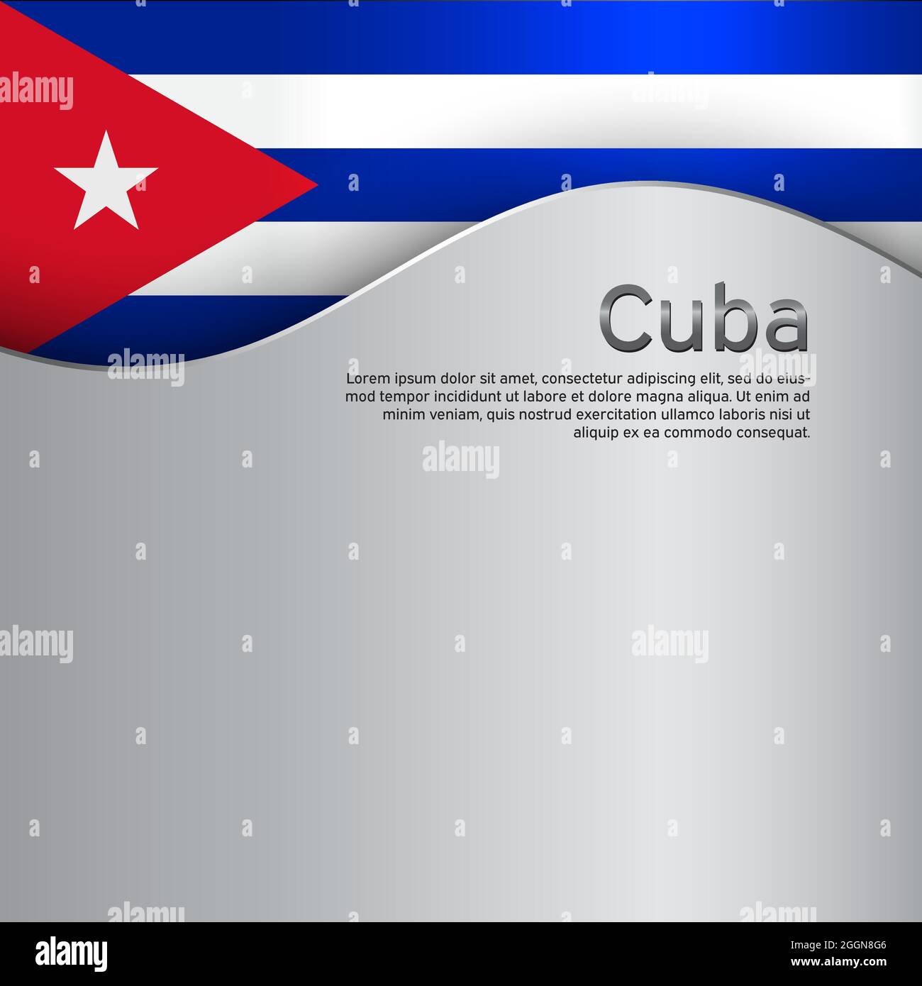 Cover, banner in state colors of cuba. National cuban poster. Abstract ...