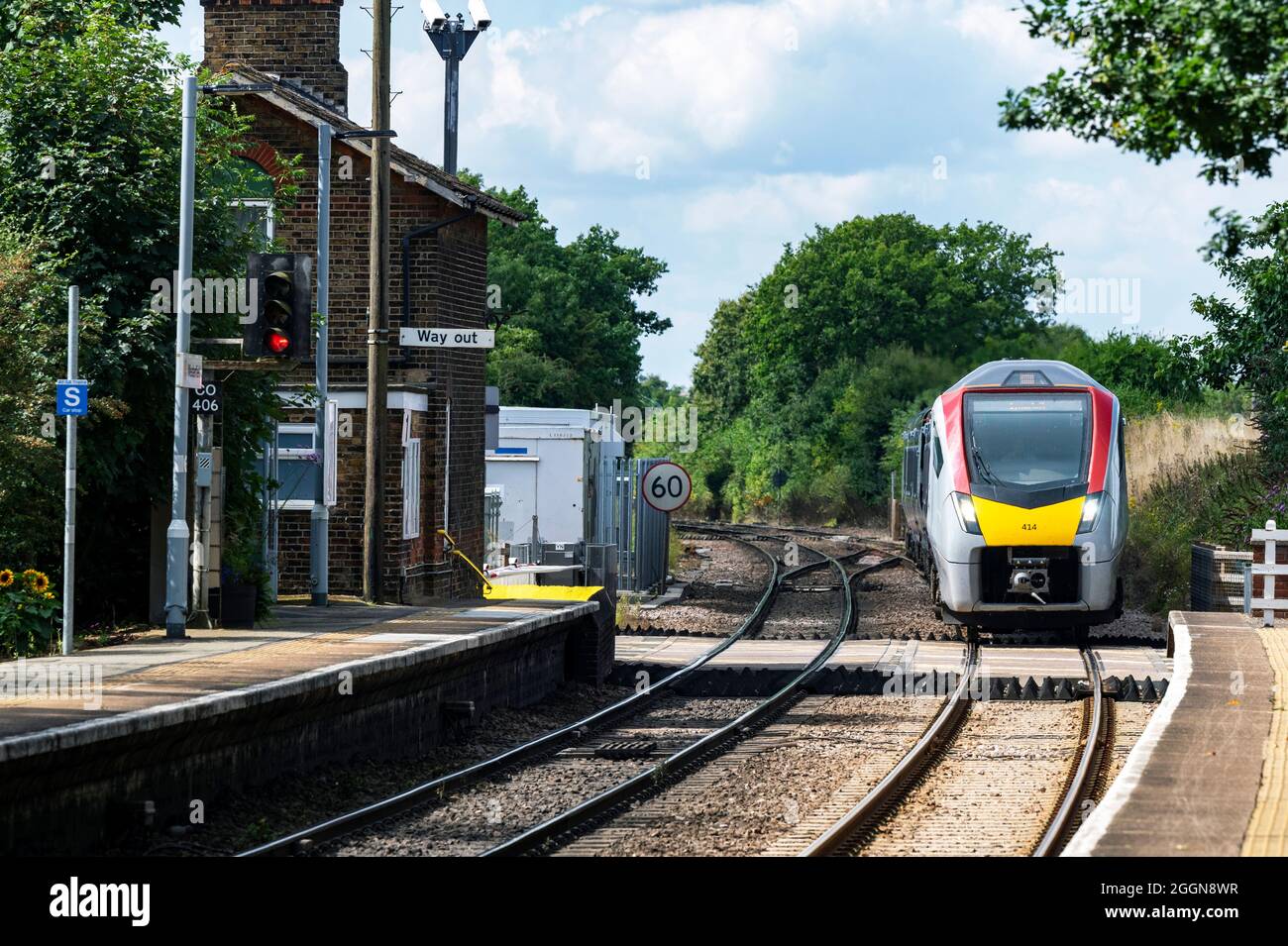 GreaterAnglia passenger train on the East Suffolk branch line between ...