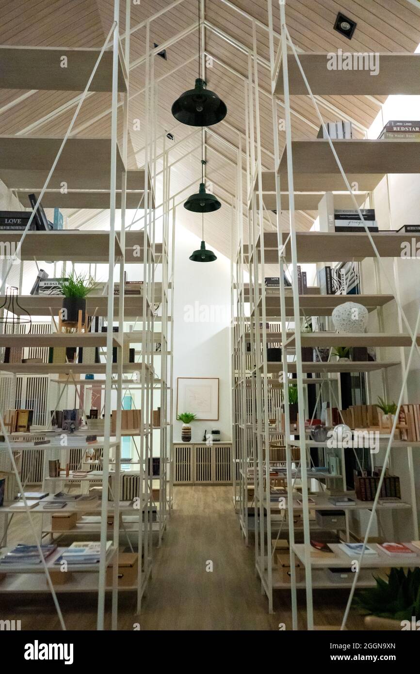 Book-sharing room for amenities in a modern residential complex. Book ...