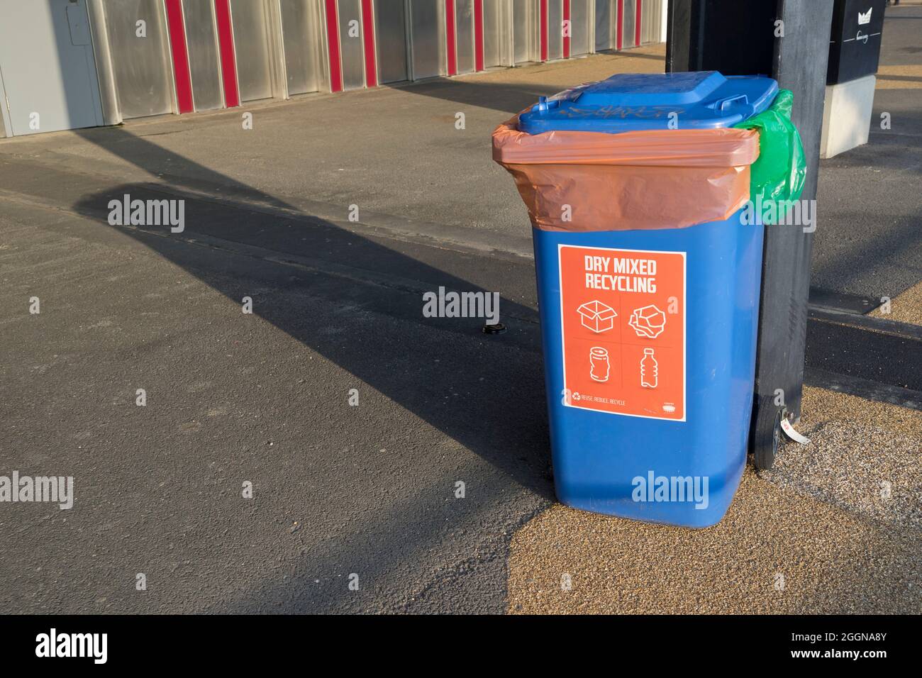 Recycling bin at the London Stadium by the Queen Elizabeth Olympic Park ...