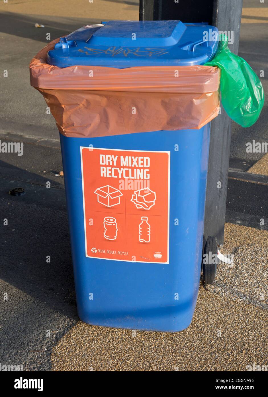 Recycling bin at the London Stadium by the Queen Elizabeth Olympic Park ...