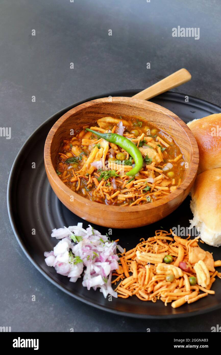Spicy Misal Pav or usal Pav is a traditional snack or Chaat food from ...