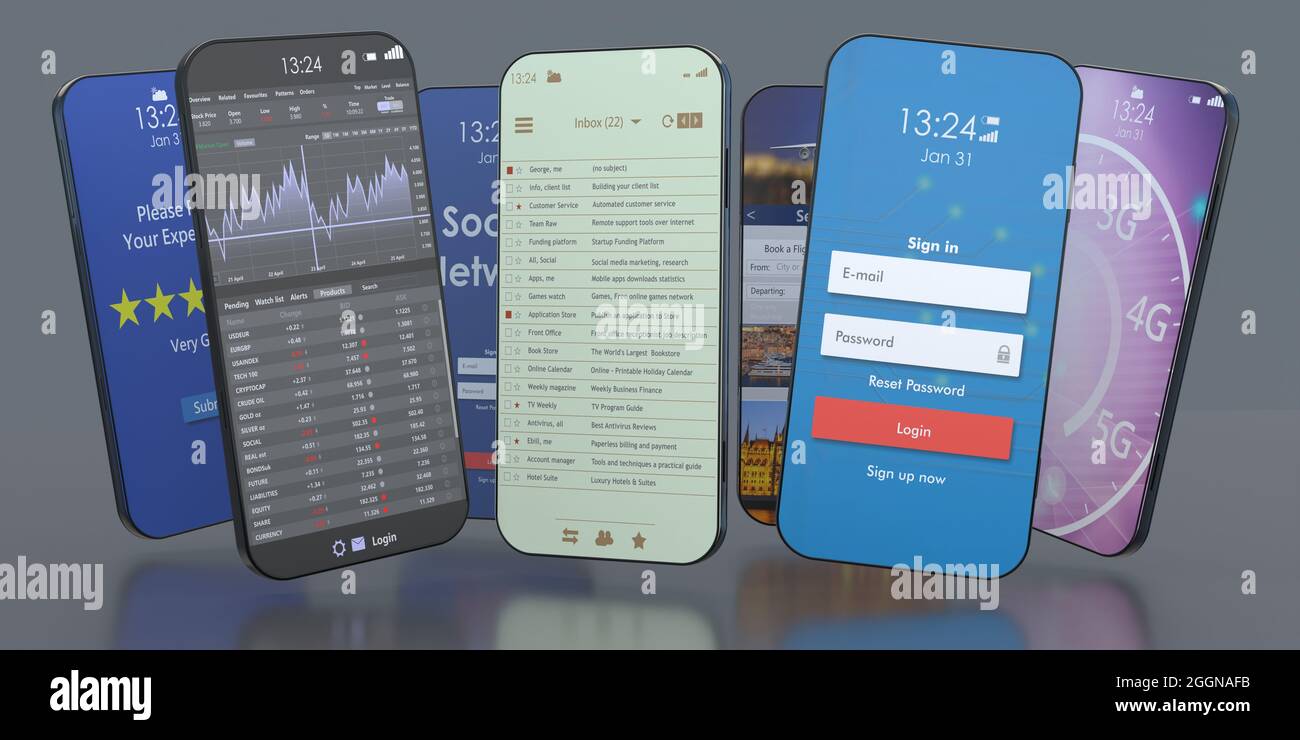 Flying mobile phones hi-res stock photography and images - Alamy