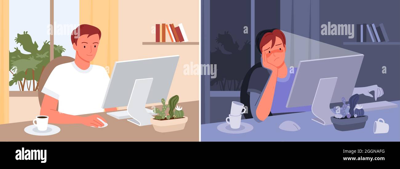 Freelancer daily routine Stock Vector Images - Alamy