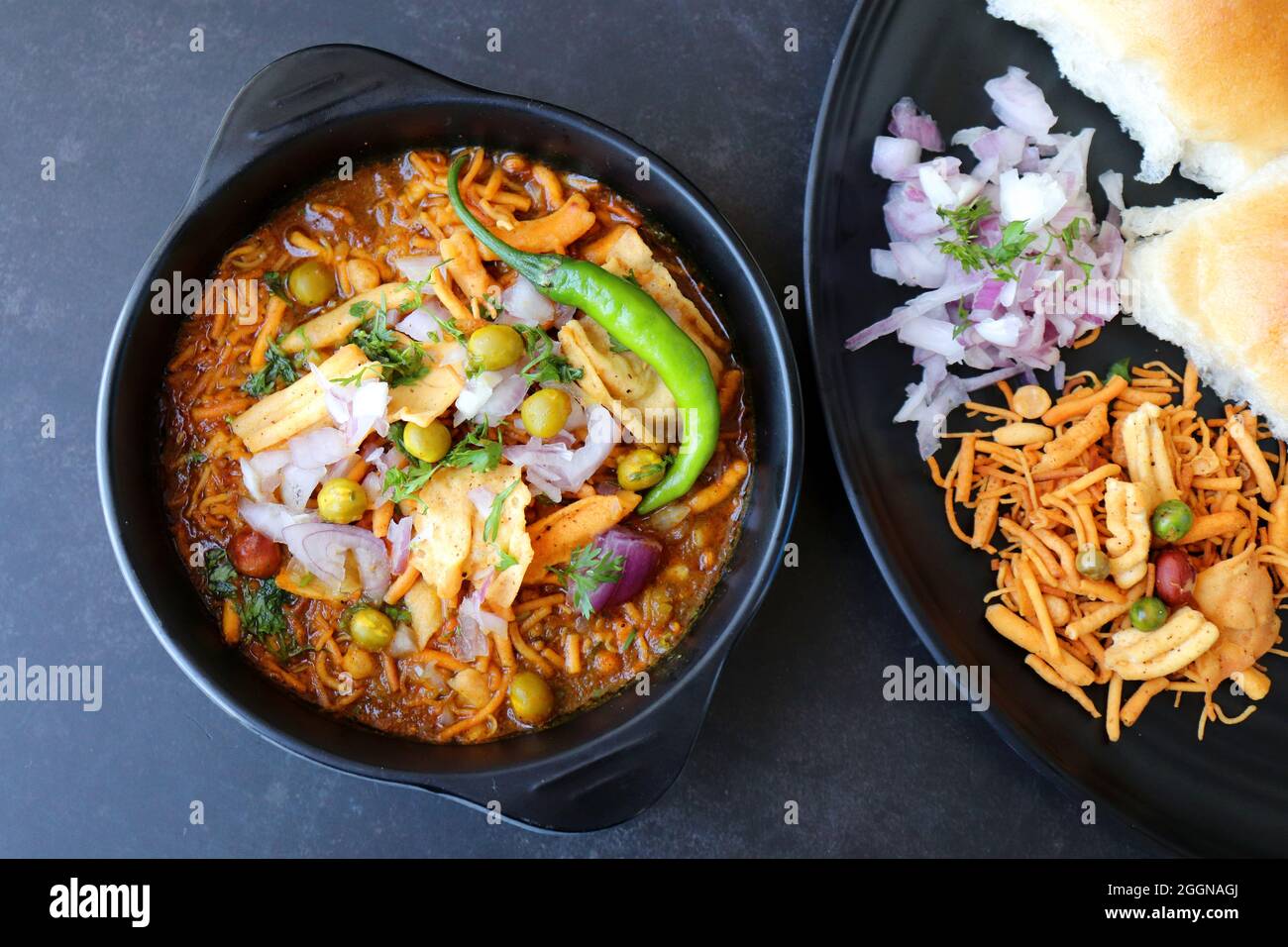 Spicy Misal Pav or usal Pav is a traditional snack or Chaat food from ...