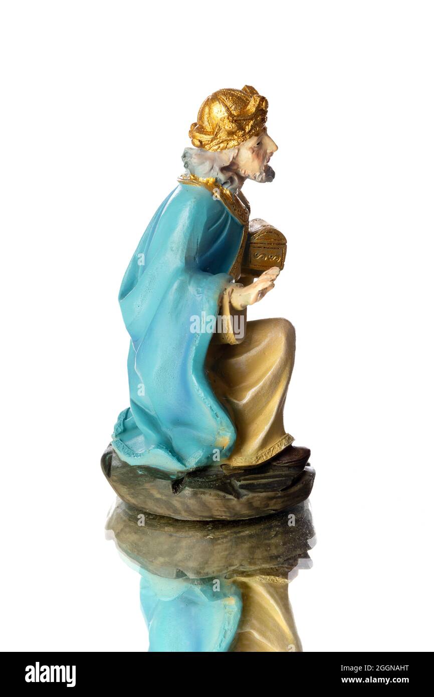 Melchior, the oldest and first of the three wise men isolated on a ...