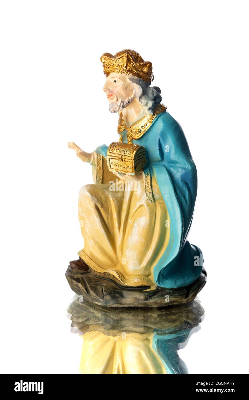 Melchior, the oldest and first of the three wise men isolated on a ...