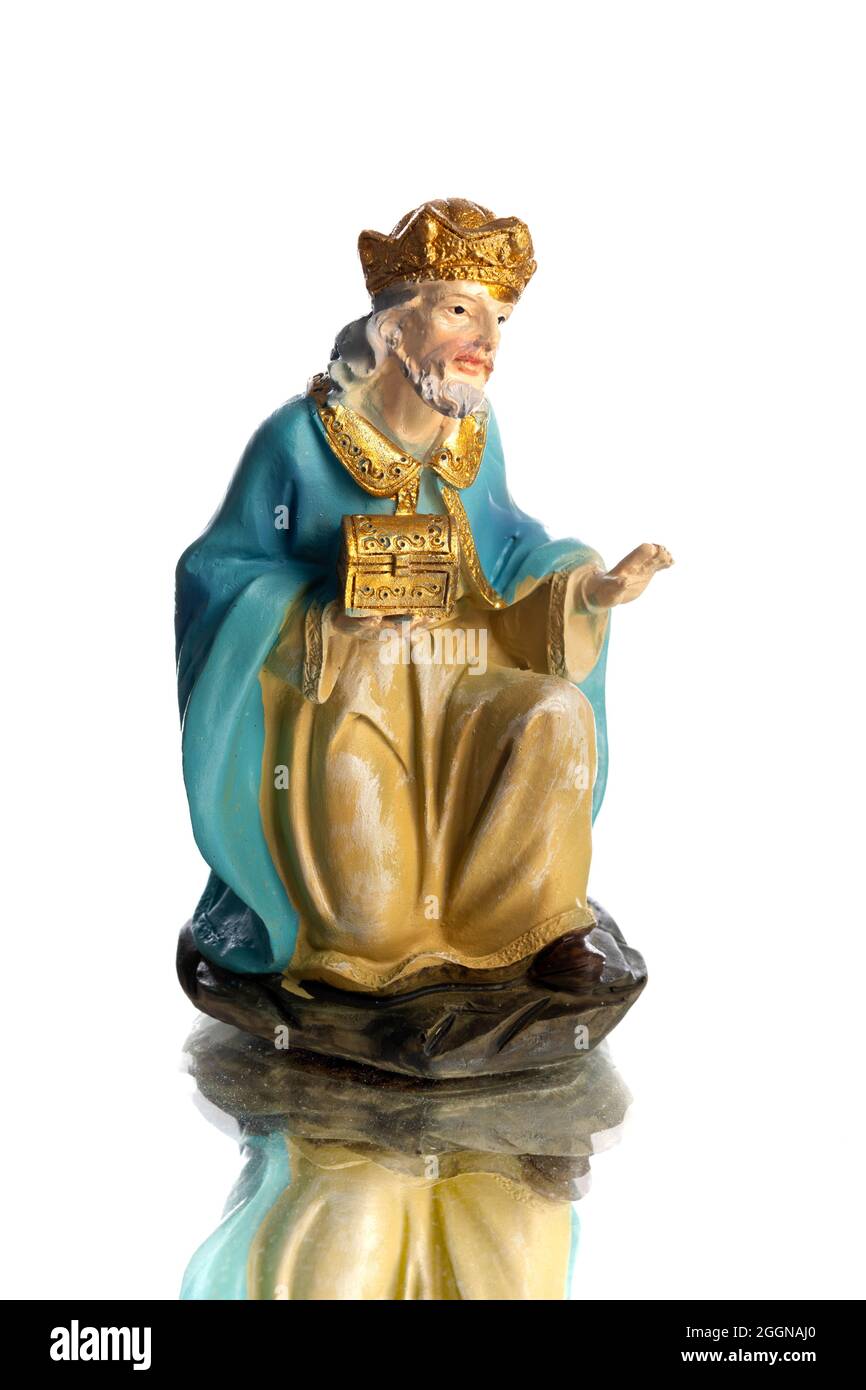 Melchior, the oldest and first of the three wise men isolated on a ...