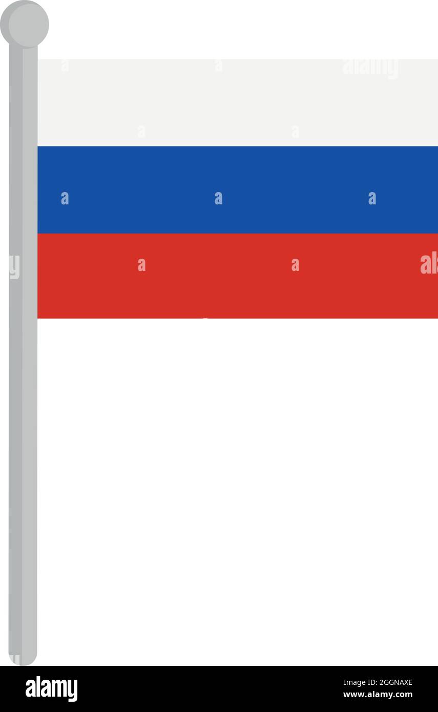 Vector illustration of the flag of Russia on a pole Stock Vector Image ...