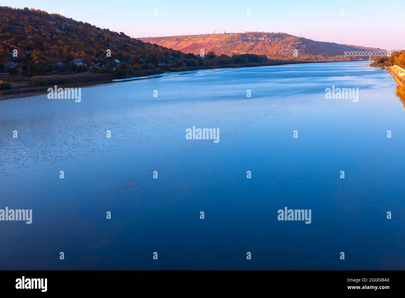 Dnister river and Rybnitsa riverside in Moldova . River Motorboat tour ...