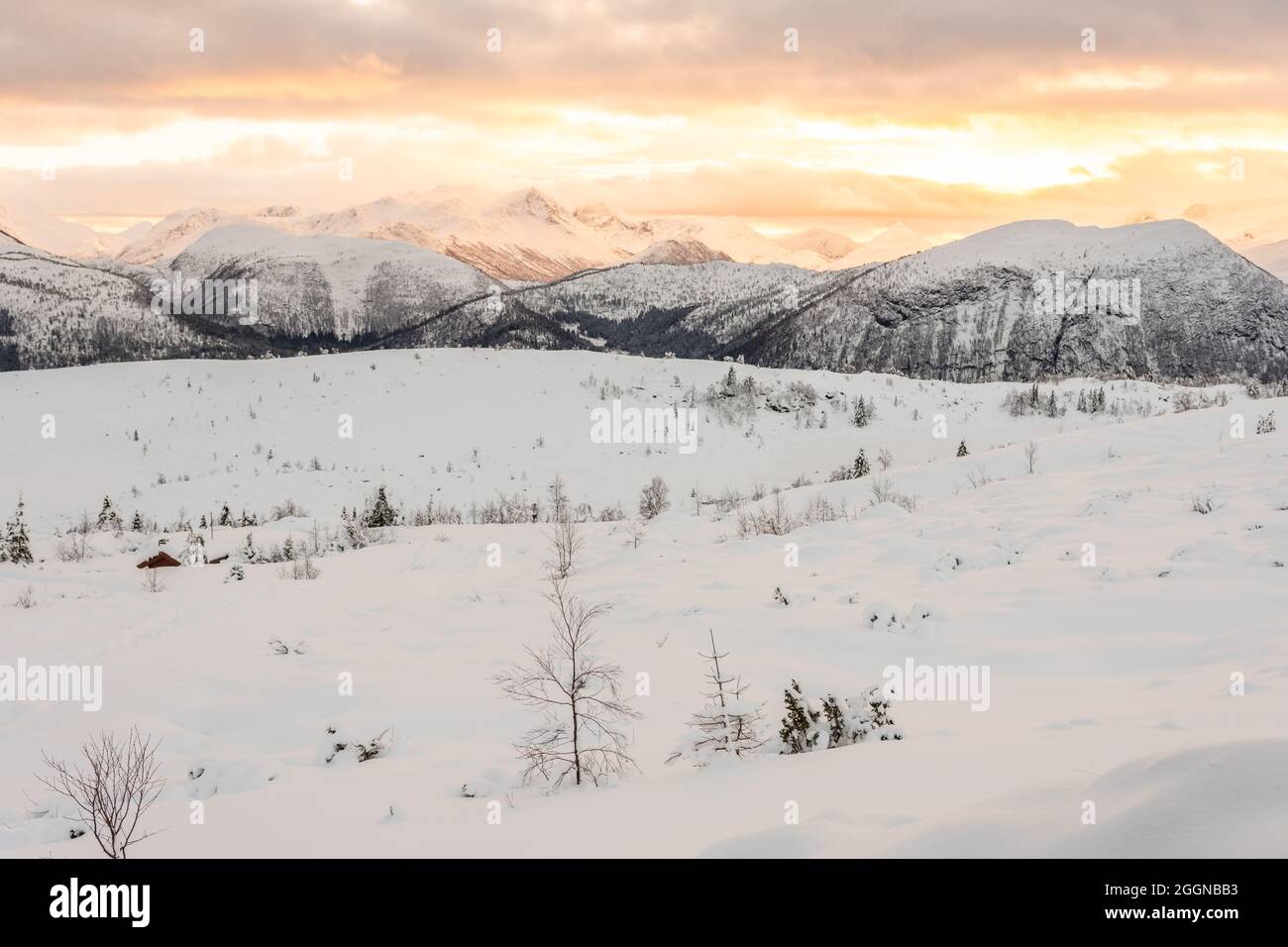 Winter landscape near Dinglavatnet lake. Volda, Norway Stock Photo - Alamy