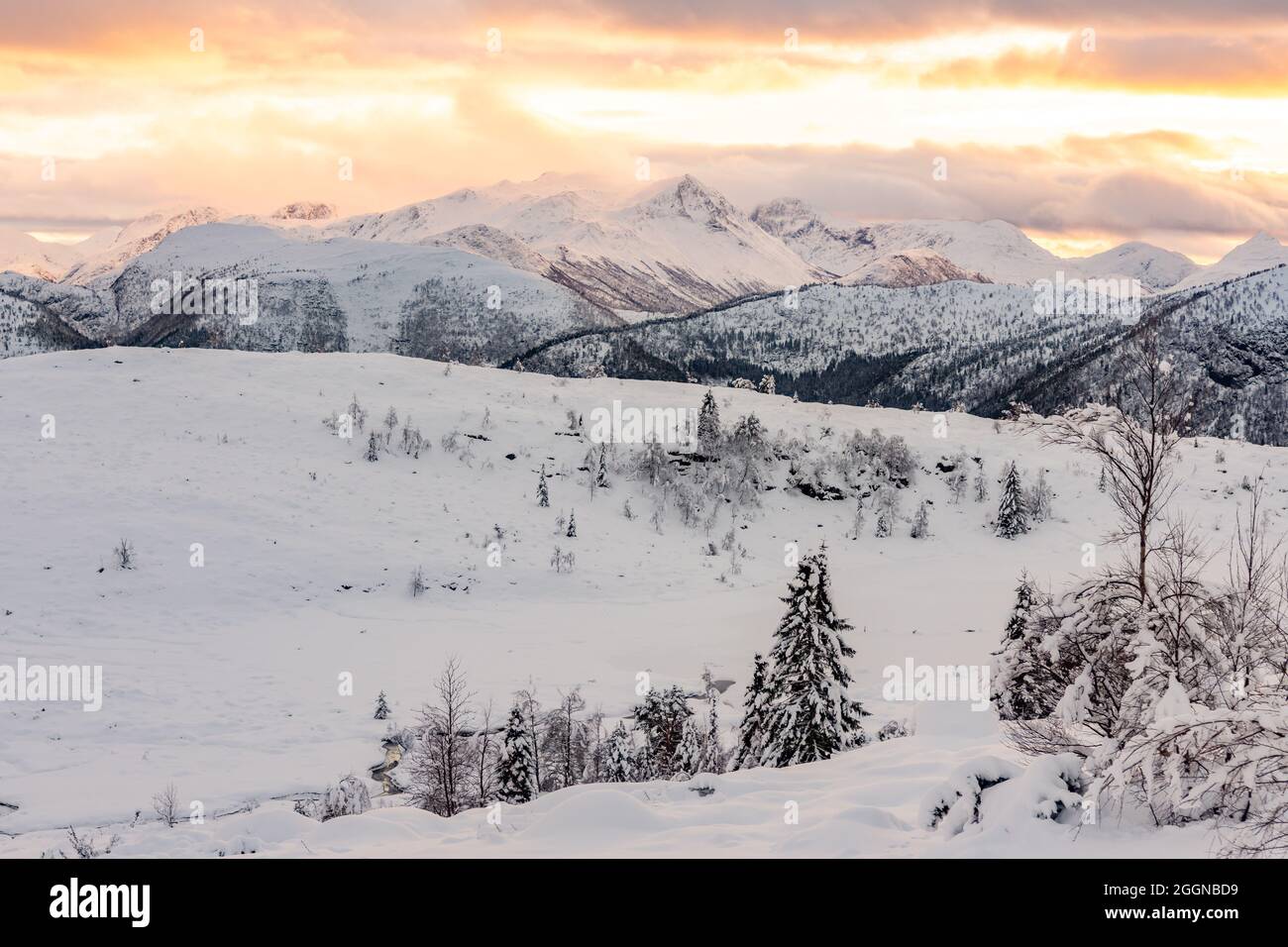 Winter landscape near Dinglavatnet lake. Volda, Norway Stock Photo - Alamy
