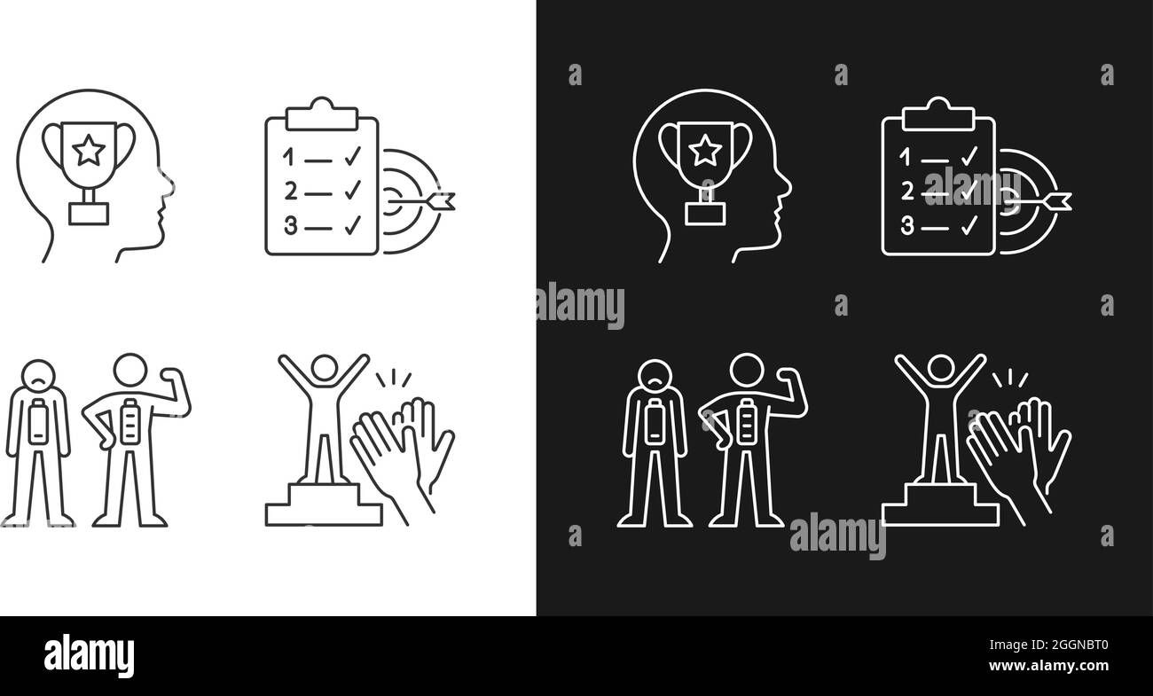Intrinsic motivation linear icons set for dark and light mode Stock ...