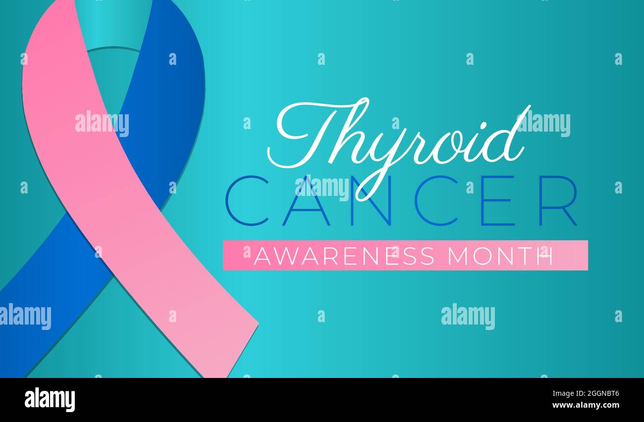 Thyroid Cancer Ribbon Awareness Month Background Illustration Stock ...