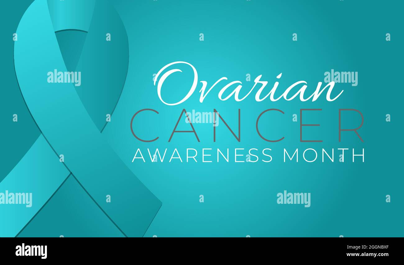 Teal Ovarian Cancer Awareness Month Background Illustration Stock ...