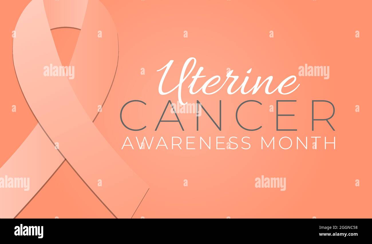 Peach Uterine Cancer Awareness Month Background Illustration Stock