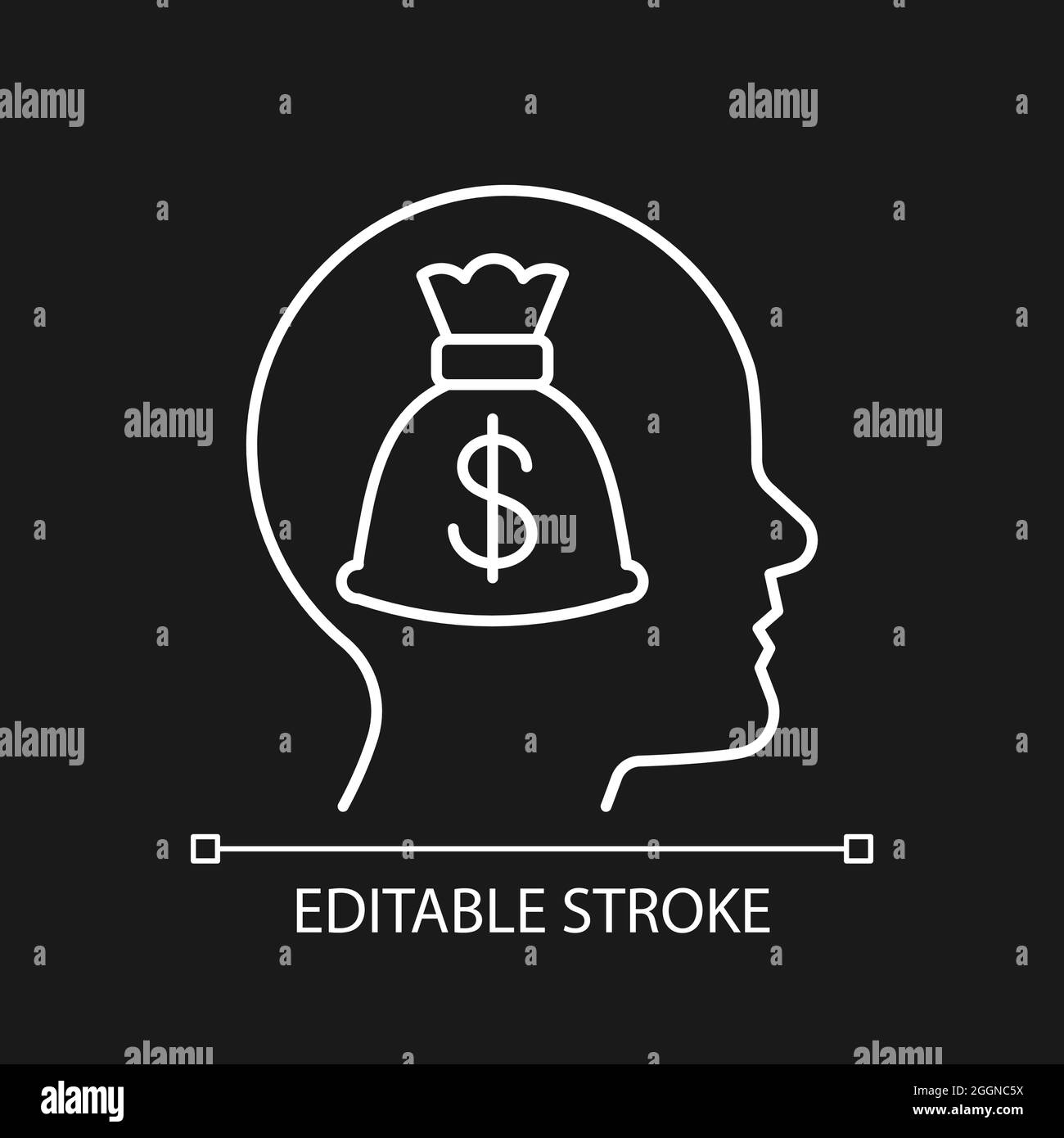 Money reward white linear icon for dark theme Stock Vector Image & Art ...