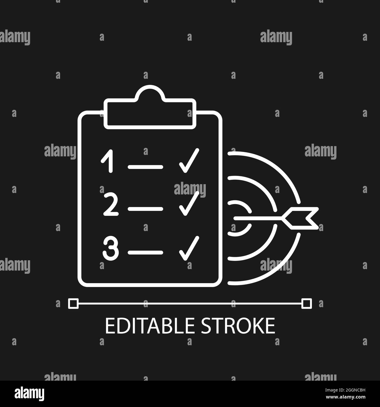 Clear goals white linear icon for dark theme Stock Vector Image & Art ...