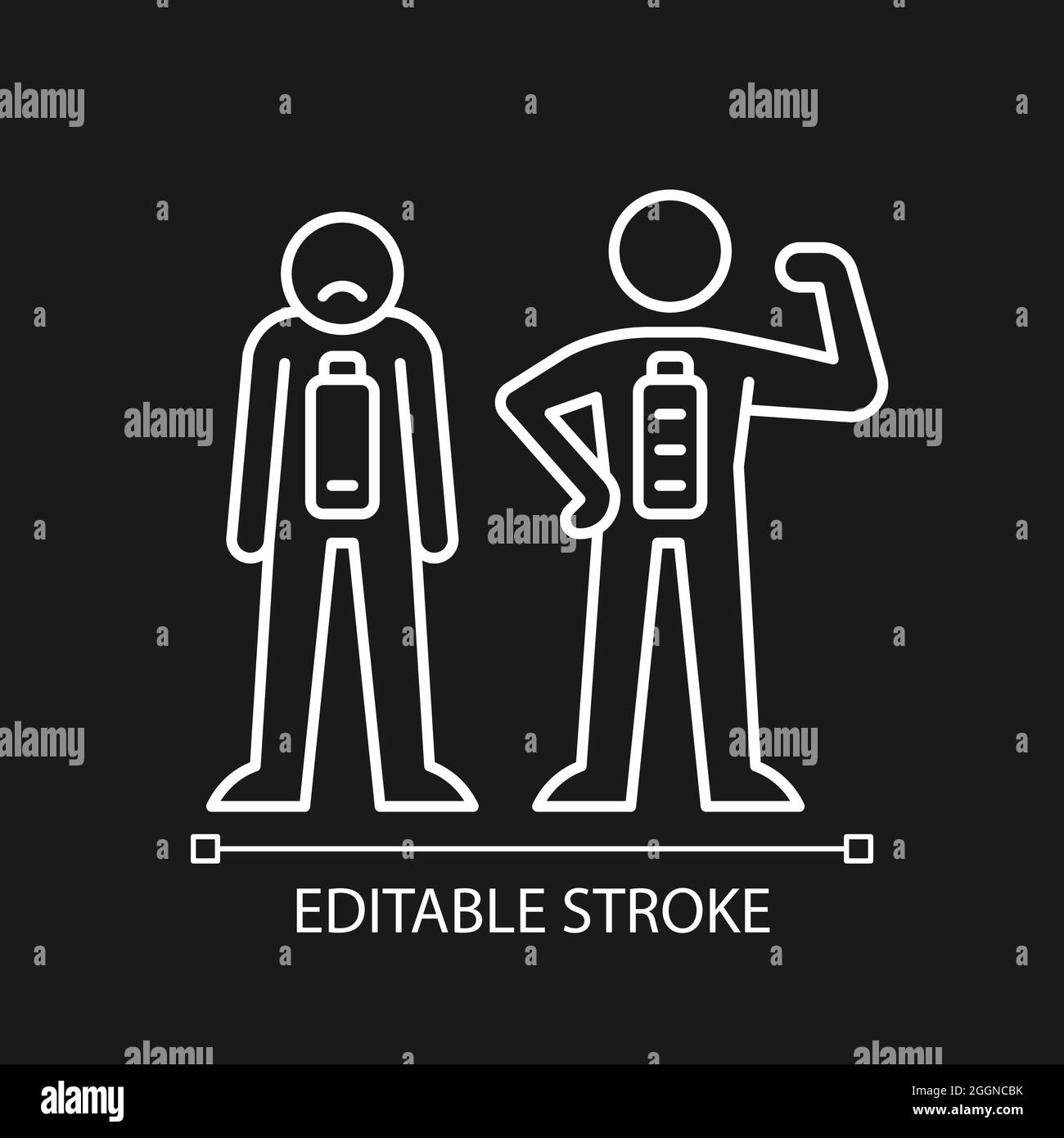 Emotional state white linear icon for dark theme Stock Vector Image ...