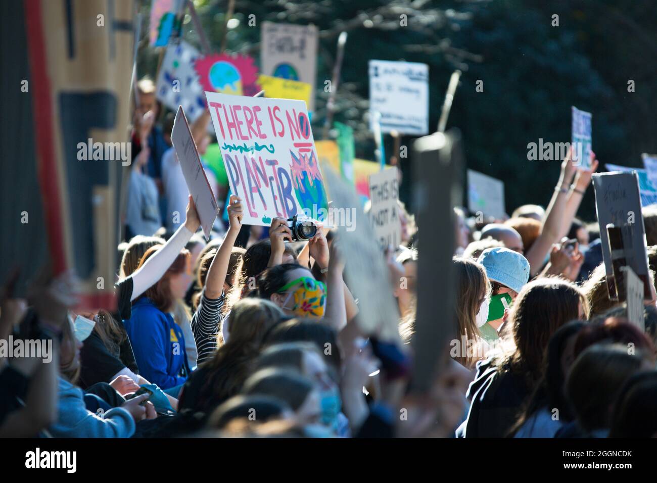 MELBOURNE, AUSTRALIA - May 21, 2021: Large group of climate Change ...